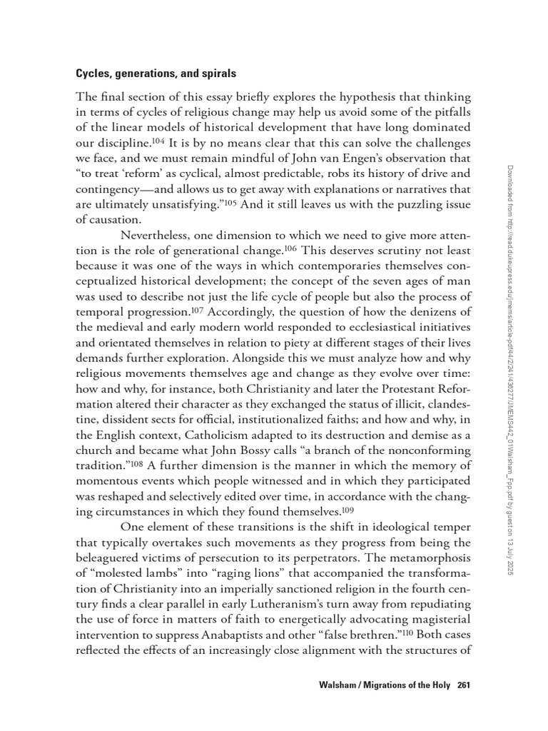 Cycles of Religious Change and Memory | PDF | Protestantism ...