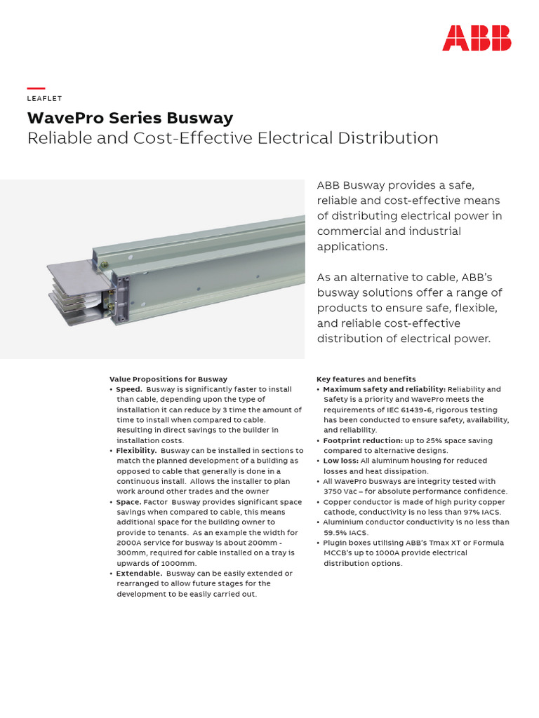 ABB WavePro Busway Solutions Overview | PDF | Insulator (Electricity ...