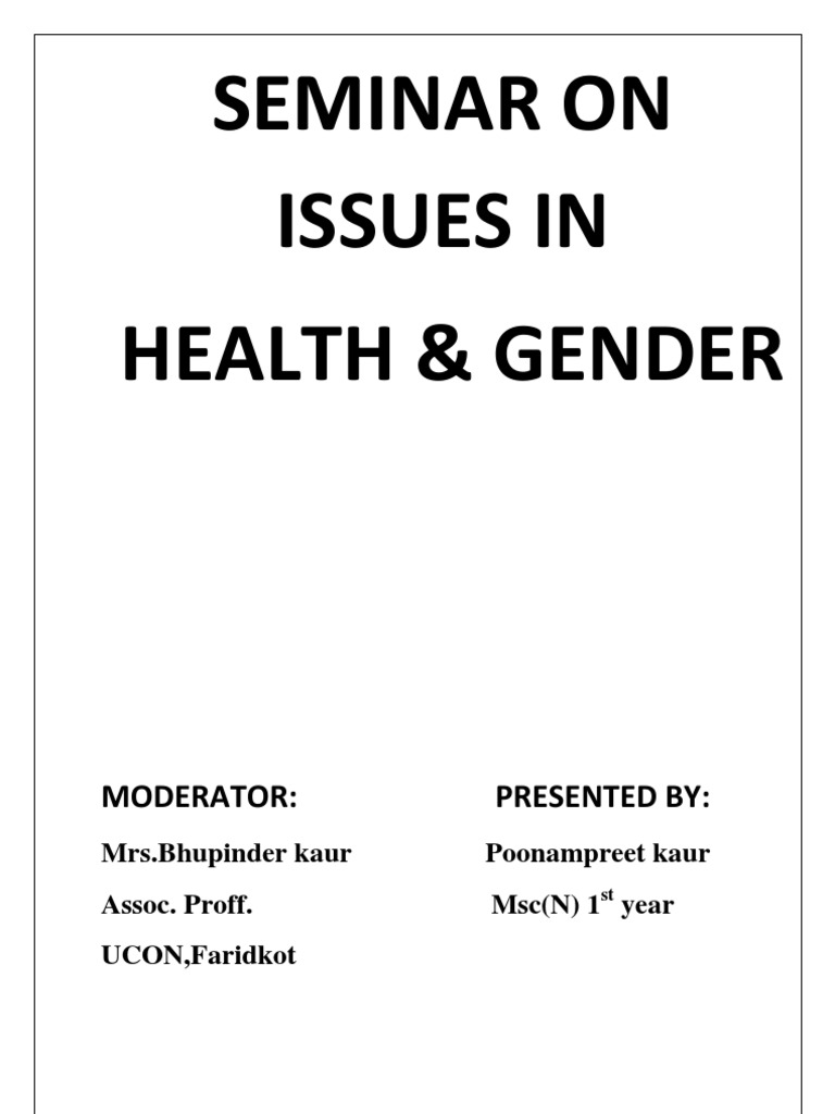 Final-Gender Sensitive Issues | PDF | Gender Role | Gender Inequality