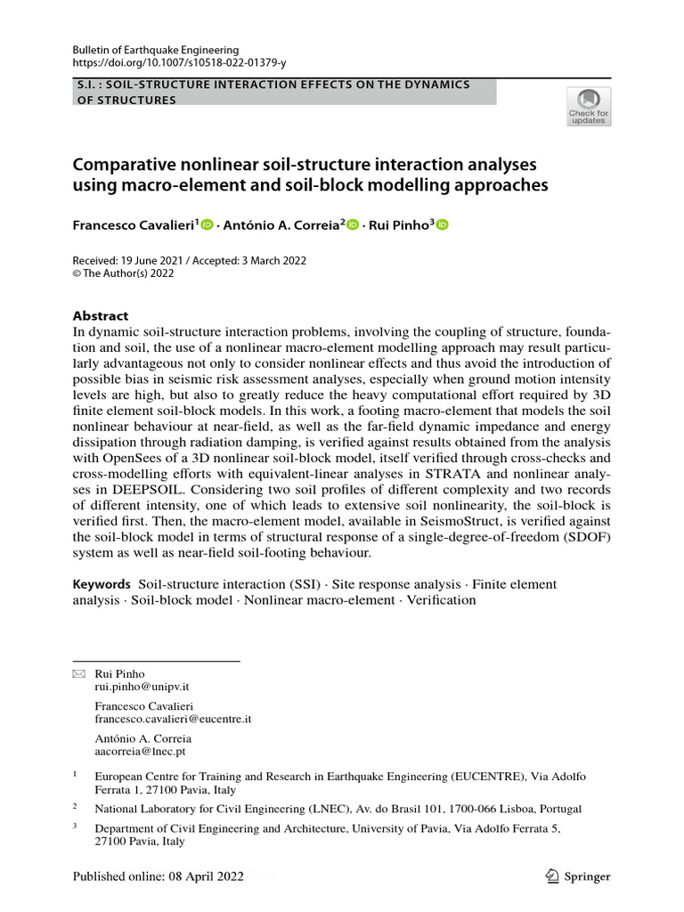 Comparative Nonlinear Soil-Structure Interaction Analyses Using Macro ...