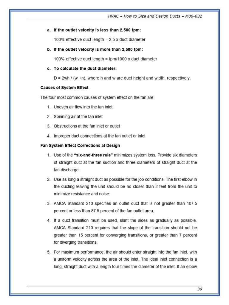 HVAC Duct Sizing and Design Guide | PDF