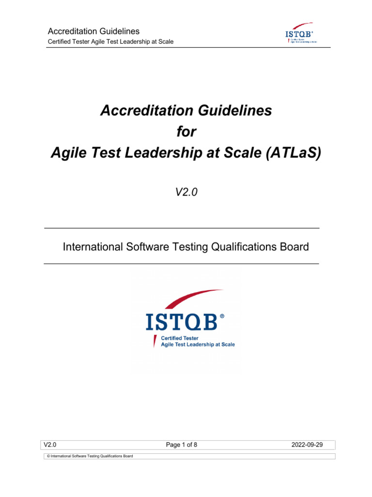 ISTQB CT-ATLaS Accreditation Guidelines v2.0 | PDF | Certification ...