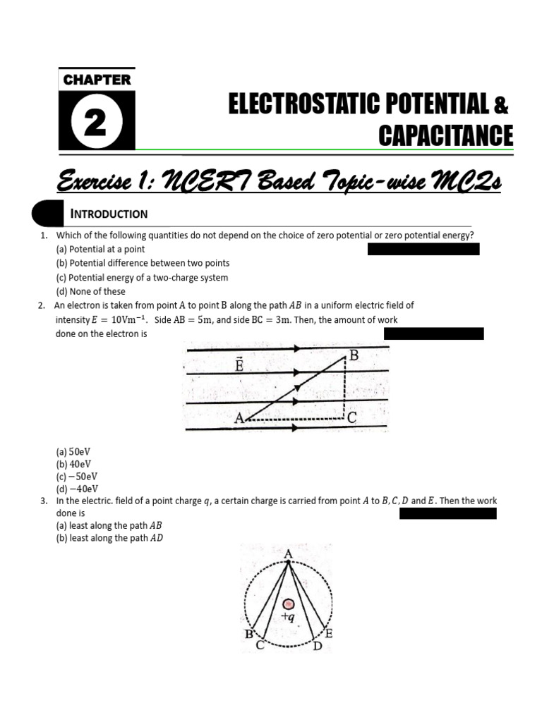 Electrostatic Potential & Capacitance-2 | PDF | Capacitor | Capacitance