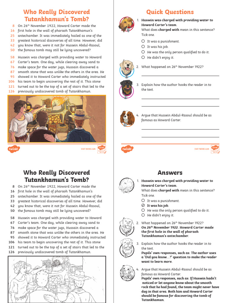 Text 2 - Who Really Discovered Tutankhamuns Tomb | PDF | Tutankhamun ...