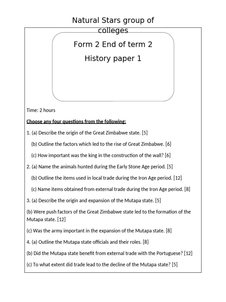 Form 2 History | PDF