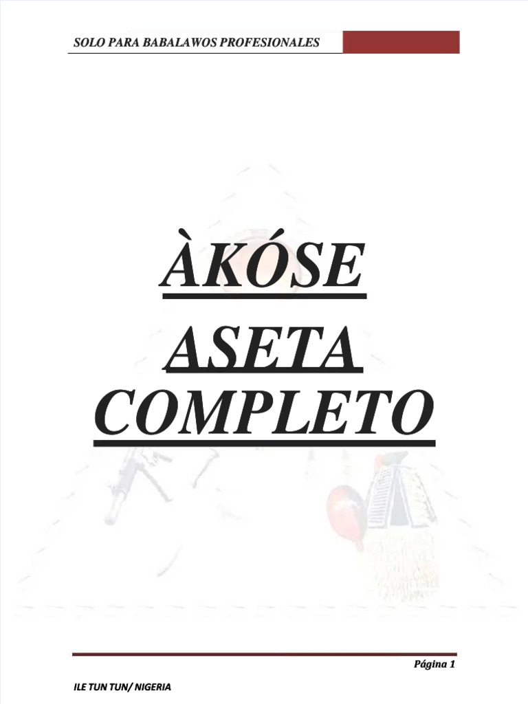 Ritual de Àkóse Aseta para Babalawos | PDF