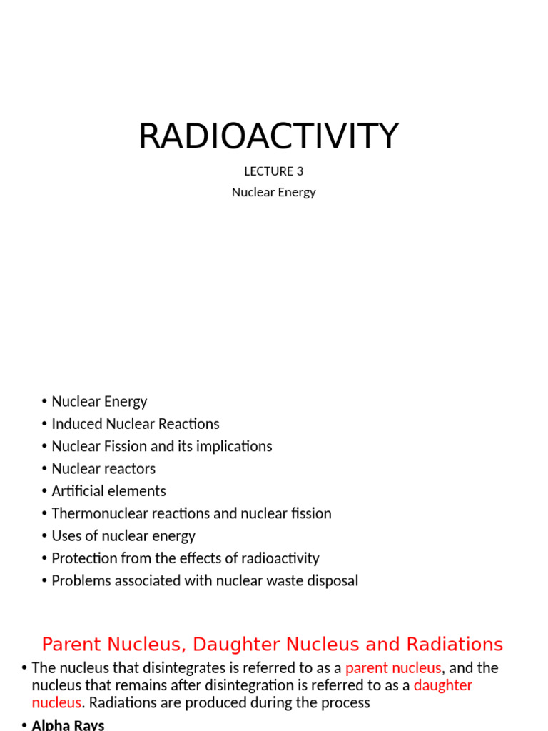 Lecture 3 Nuclear Energy | PDF | Nuclear Physics | Nuclear Reactor