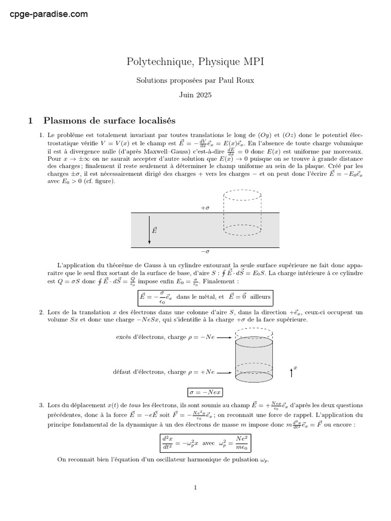 Plasmons de surface et champs électriques | PDF | Champ (physique) | Vagues
