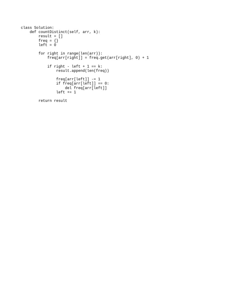 Count Distinct Elements in Every Window | PDF