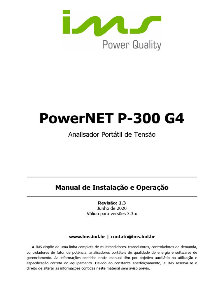 PowerNET P-300 G4 Manual de Instalacao e Operacao 3.3.x 1v3-1 | PDF ...