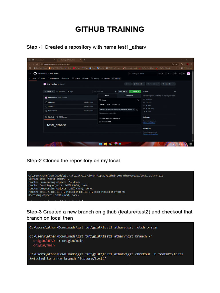GitHub Training: Repository Setup Guide | PDF