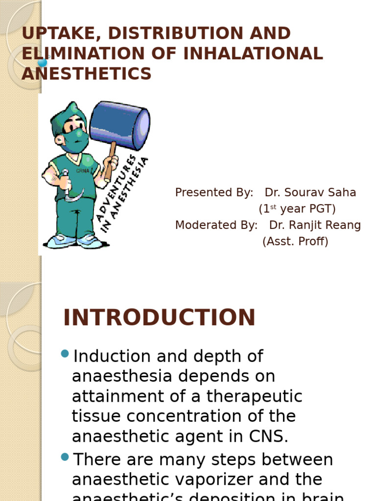 Inhalational Anesthetics: Uptake & Elimination | PDF | Breathing ...