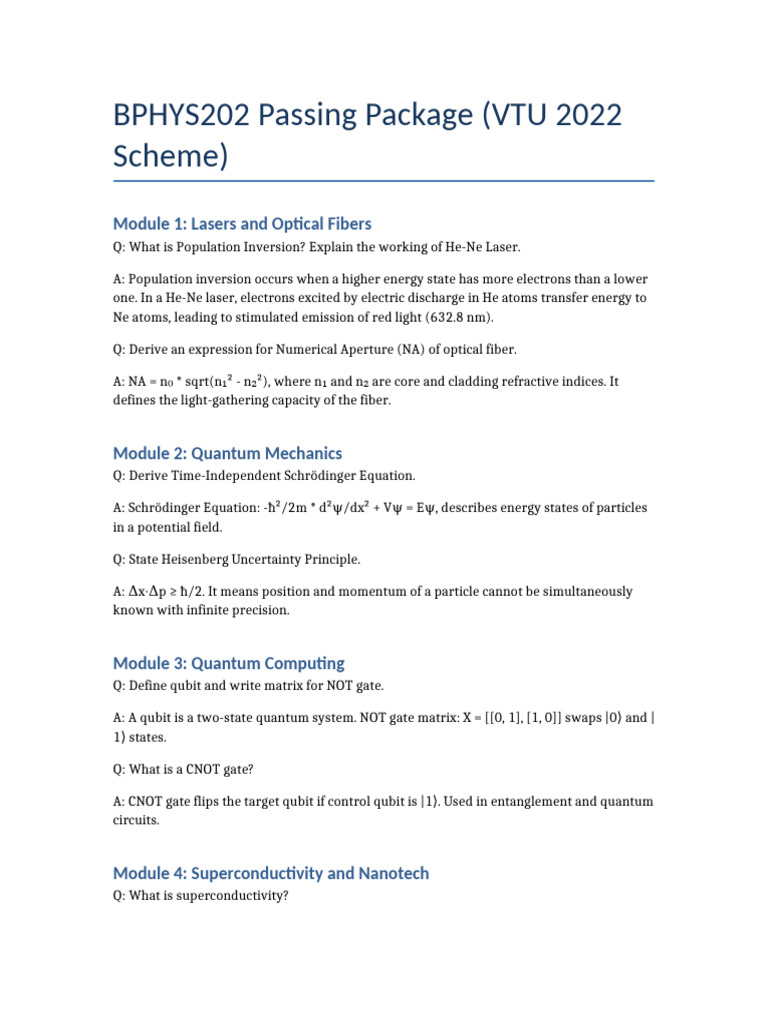 BPHYS202 Passing Pack 2022 Scheme | PDF