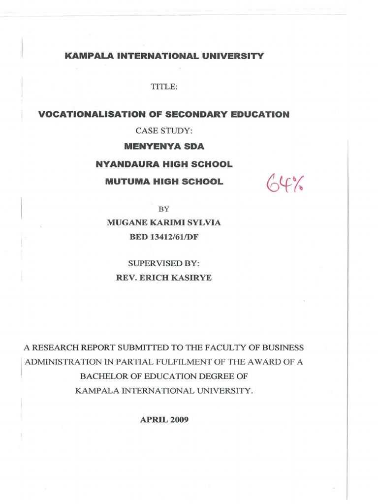 Mugane Karimi Sylvia | PDF | Vocational Education | Schools