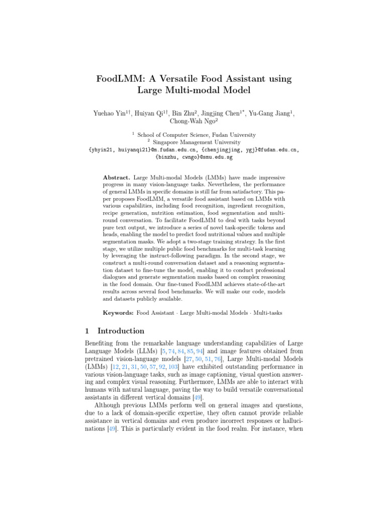Food LMM | PDF | Image Segmentation | Calorie