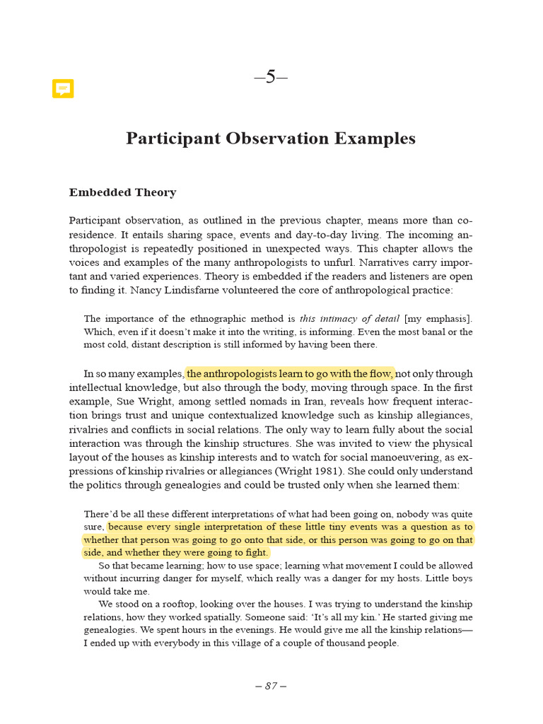 Ch5-Participant Observation Examples-Anthropological Practice Fieldwork ...