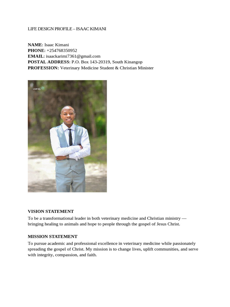 Life Design Profile | PDF | Reason