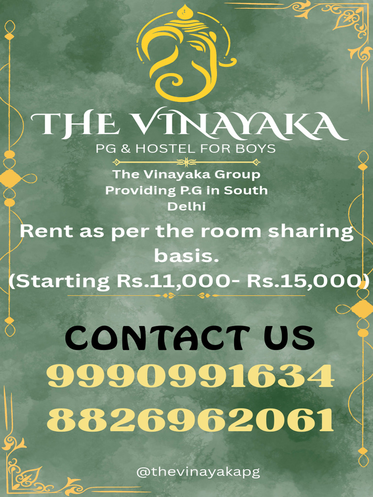 THE VINAYAKA PG For Boys | PDF