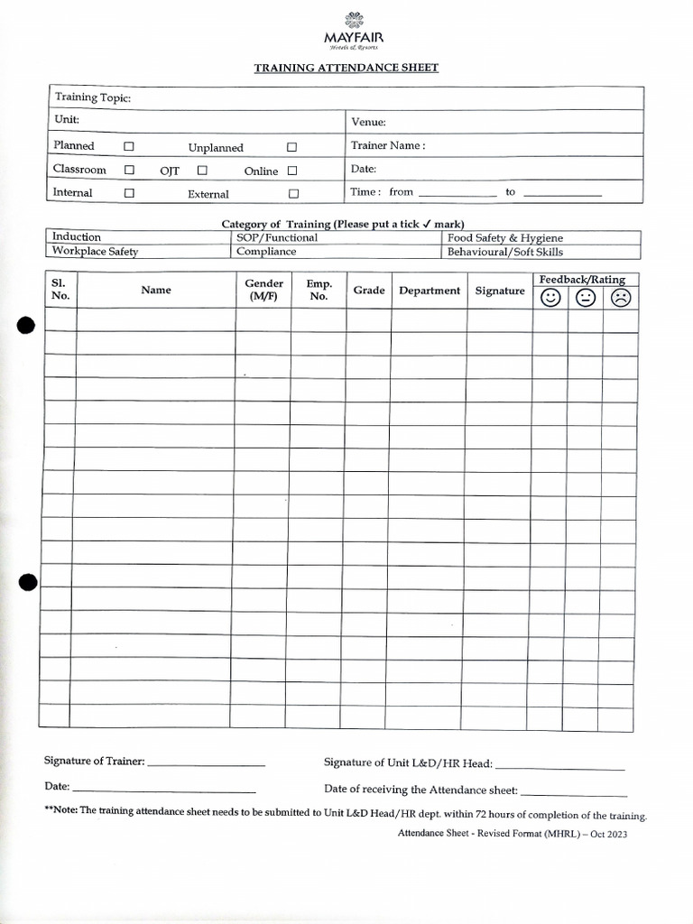 Training Sheet | PDF
