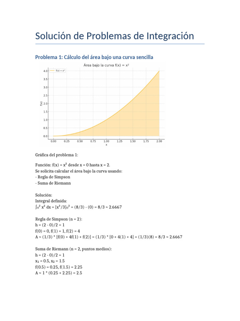 Solucion Problemas Integracion Con Graficas Y Teoria | PDF | Integral ...