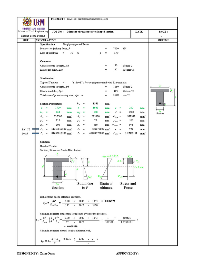 4.3 ULS Tutorial Example Bonded Tendon at Flange Beam | PDF | Deformation (Engineering ...