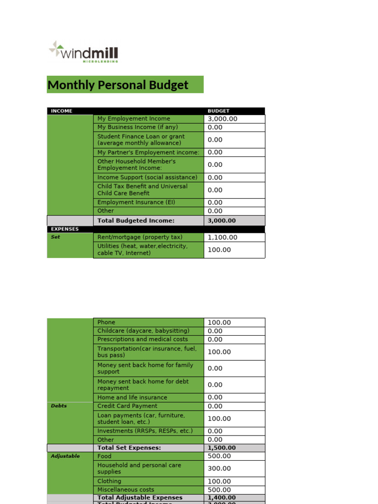 Empp - Budget Template - Updated | PDF | Expense | Child Care