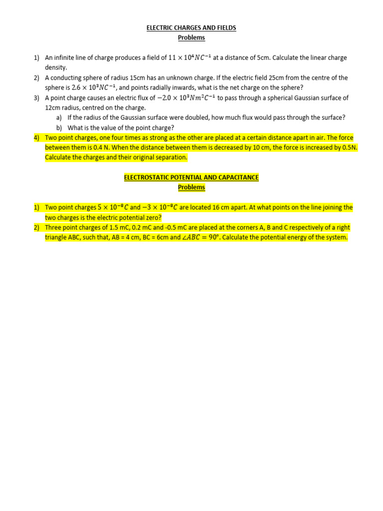 II PU Physics Problems | PDF