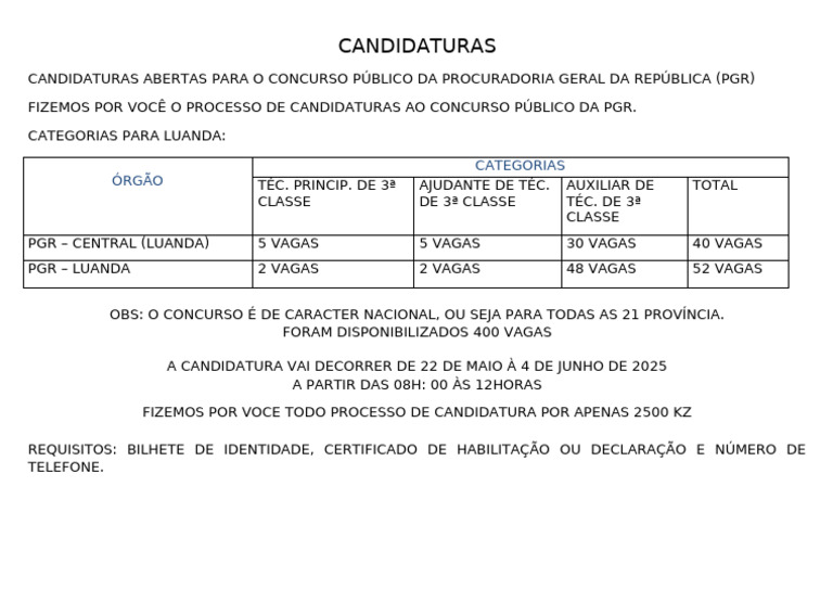 CANDIDATURAS | PDF