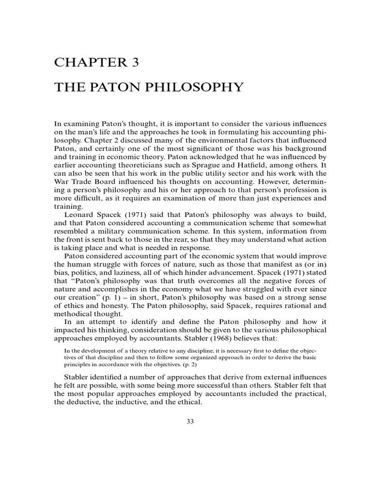 William A. Paton A Study of His Accounting Thought - (Chapter 3 The ...