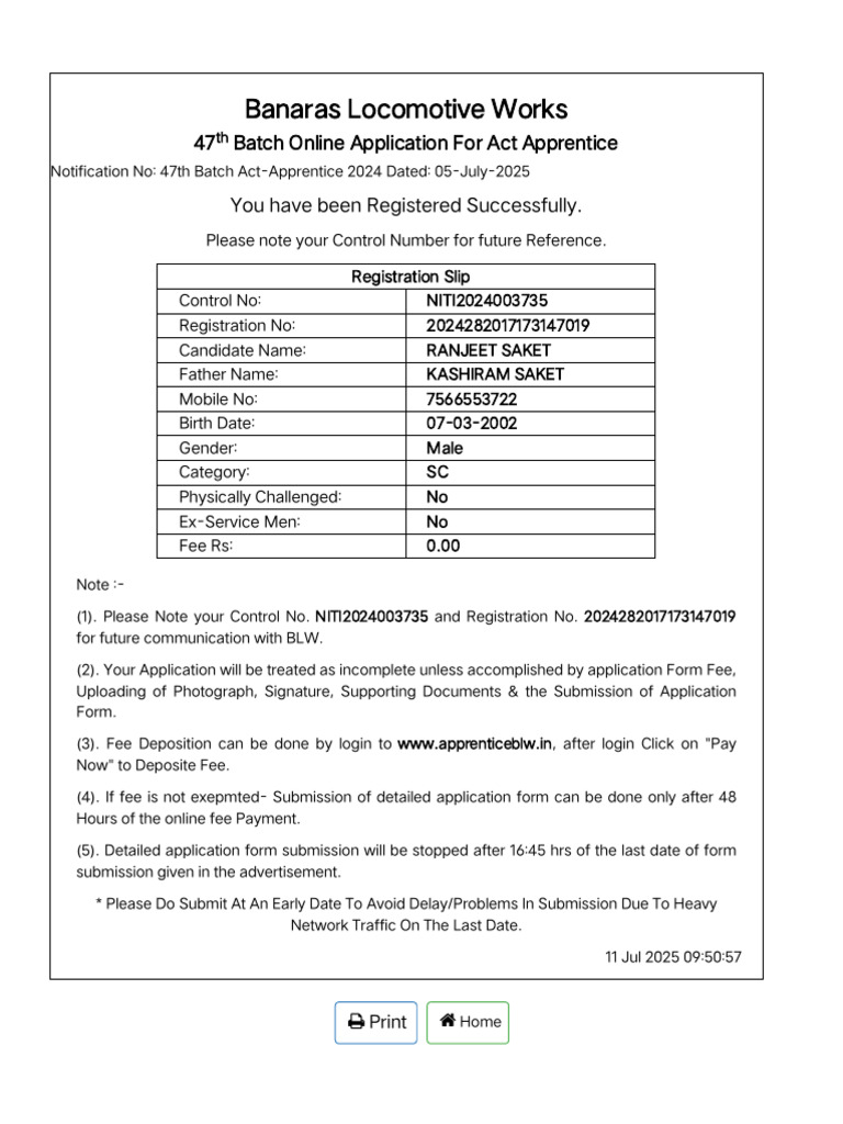 Print Acknowledgement | PDF