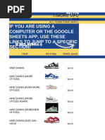 DHgate Clothing and Shoe Spreadsheet | PDF | Shoe | Nike