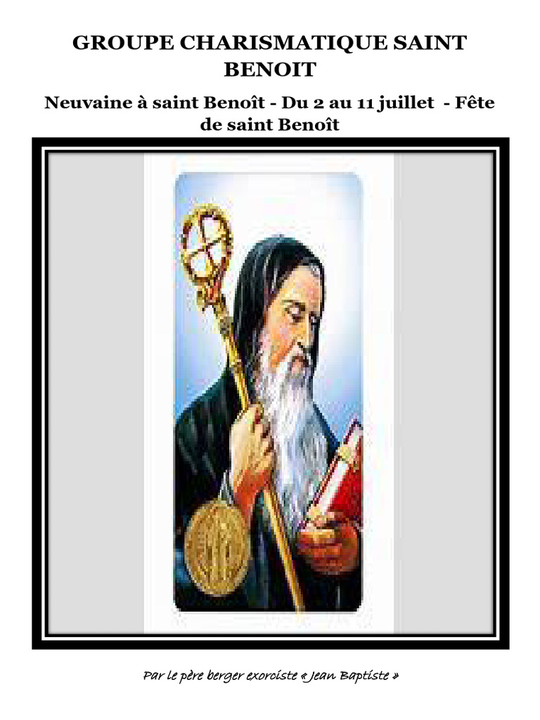Neuvaine à Saint Benoît 2023 | PDF | Dieu | Saint