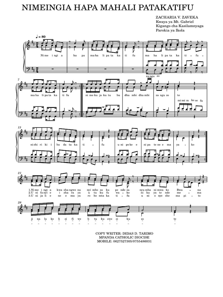 Nimeingia Hapa Mahali Patakatifu PDF | PDF