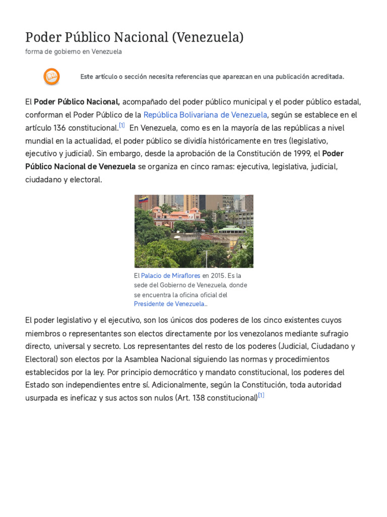 Poder Público Nacional (Venezuela) - Wikipedia, La Enciclopedia Libre ...