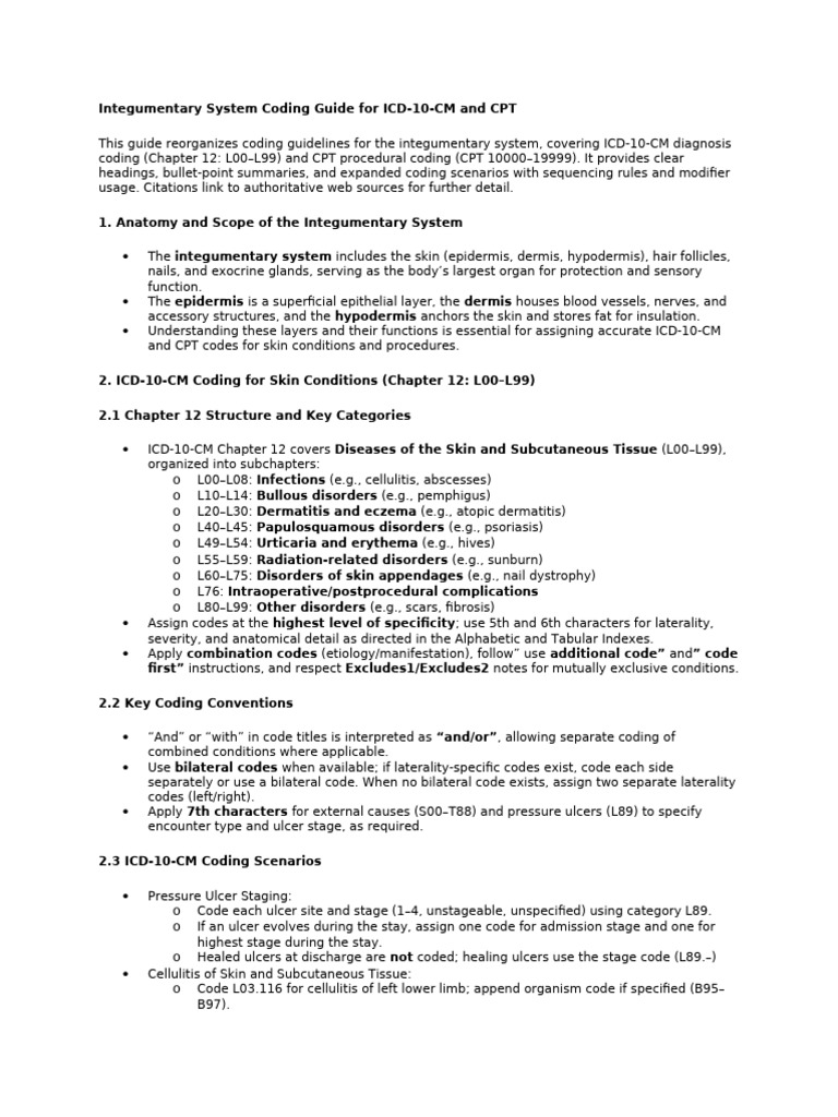 Medical Coding-Each Body System - ICD JCPT Guidelines | PDF ...