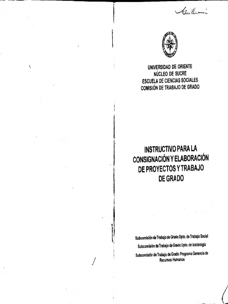 Instructivo para Proyectos y Trabajos de Grado | PDF