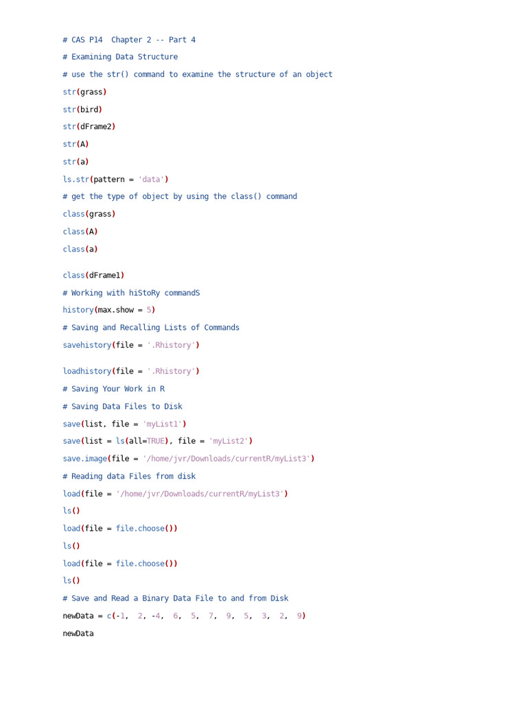 R Data Structures and File Management | PDF | Computing | Computer ...