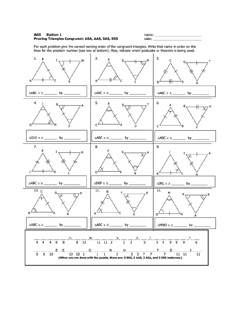 SSS, Sas, Asa Activity | PDF
