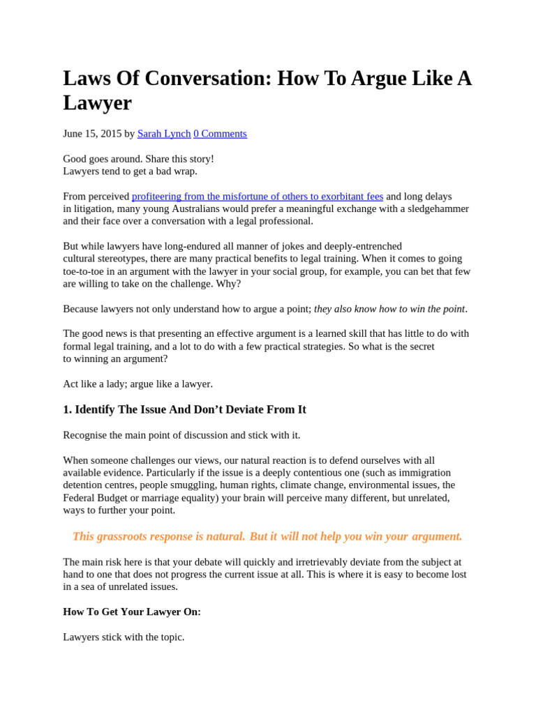 Laws of Conversation | PDF | Emotions | Social Psychology