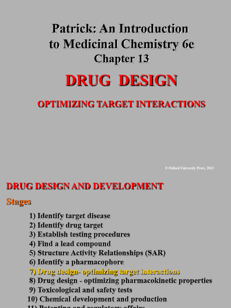 Drug Design - Optimizing Drug-Target Interactions | PDF | Drug Design ...