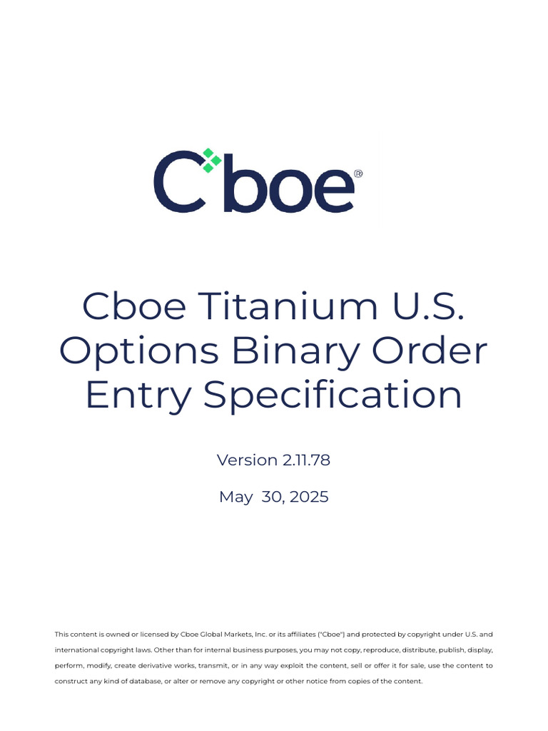 US Options BOE Specification | PDF | Transmission Control Protocol | Byte