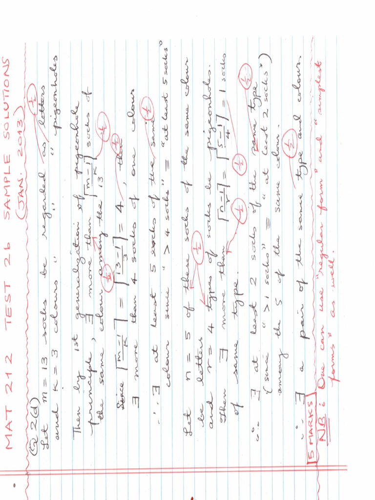 MAT212 Test 2b Question 2d Sample Solution | PDF
