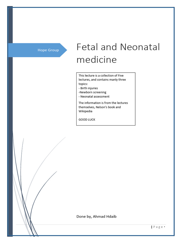 Fetal and Neonatal Medicine | PDF | Childbirth | Anatomical Terms Of Motion