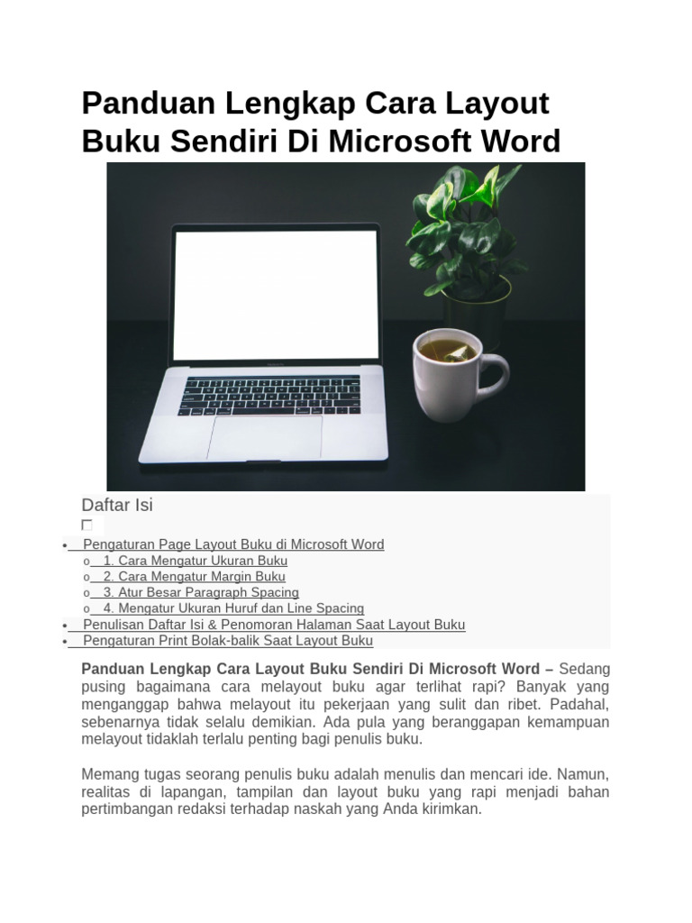 Panduan Lengkap Cara Layout Buku Sendiri Di Microsoft Word | PDF