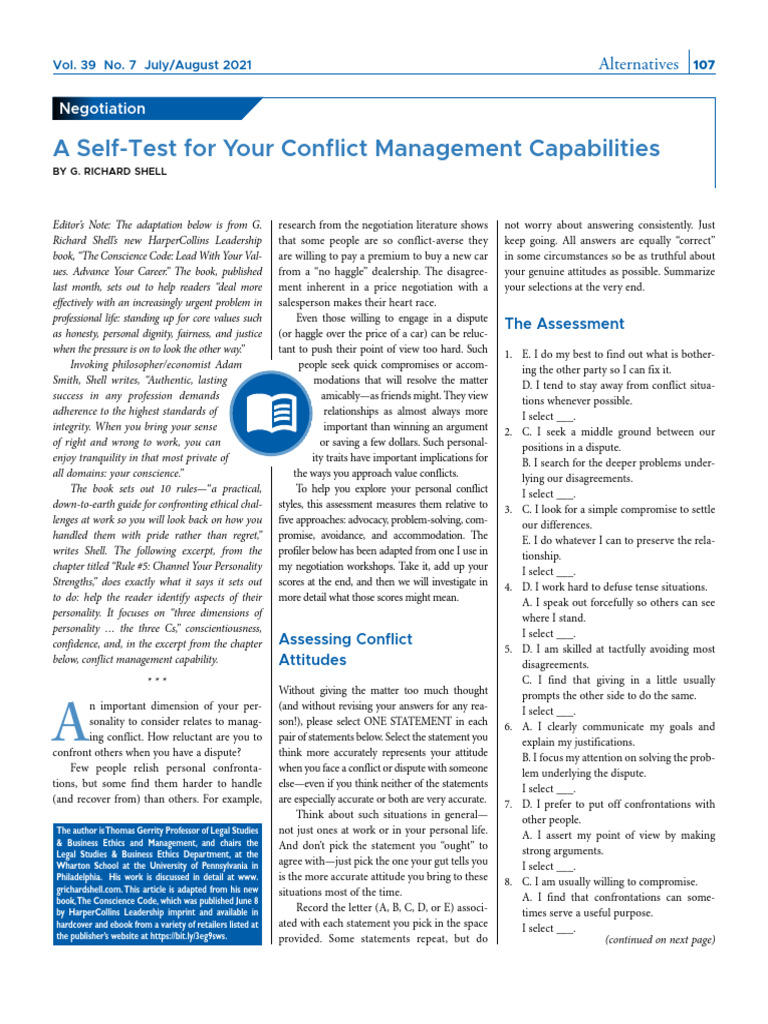 Alt High Cost Litig - 2021 - Shell - A Self Test For Your Conflict ...