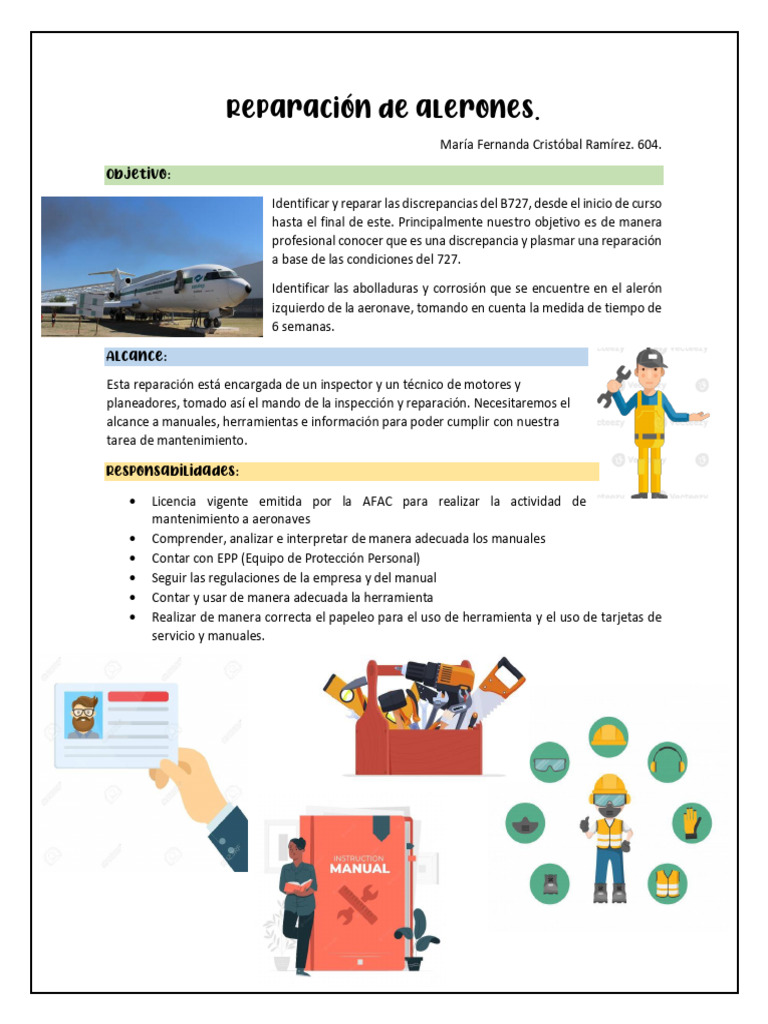 Reparación de Alerones B727: Guía y Proceso | PDF