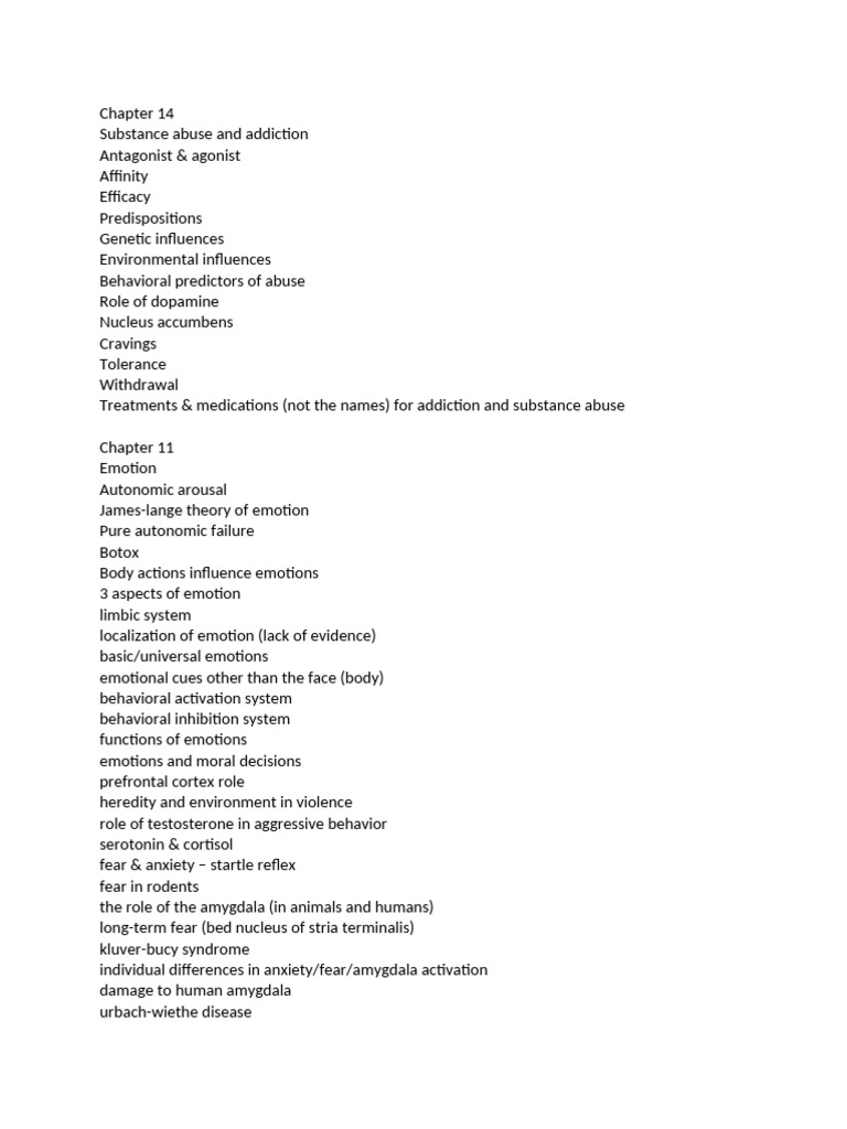 Exam 4 Review Bio Psych Spring 2025 | PDF | Fear | Sleep