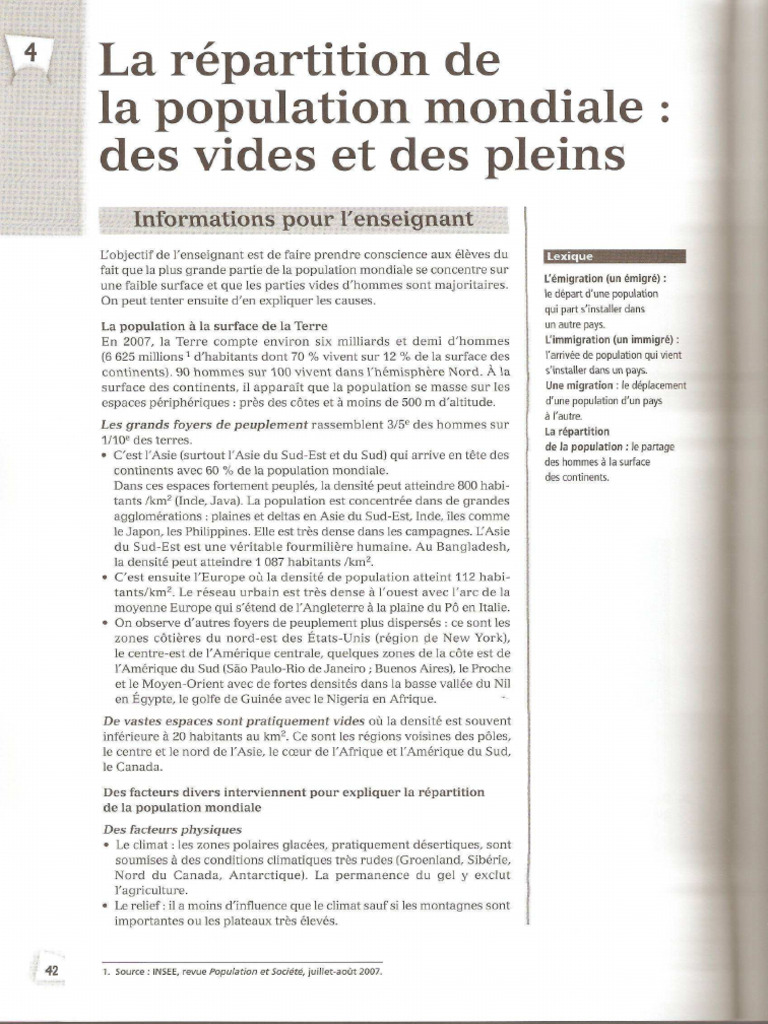 4 - La R-Partition de La Population Mondiale | PDF