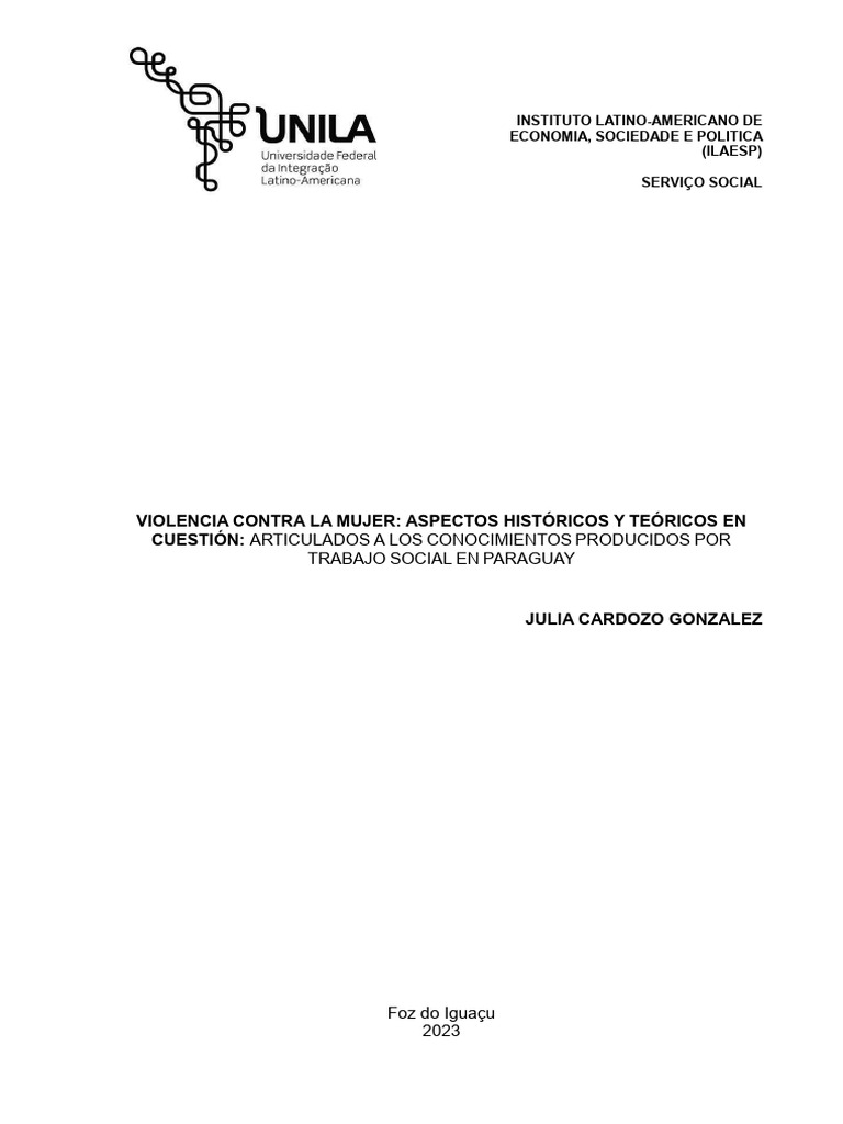 TCC Julia Cardozo | PDF | Mujer | Feminismo