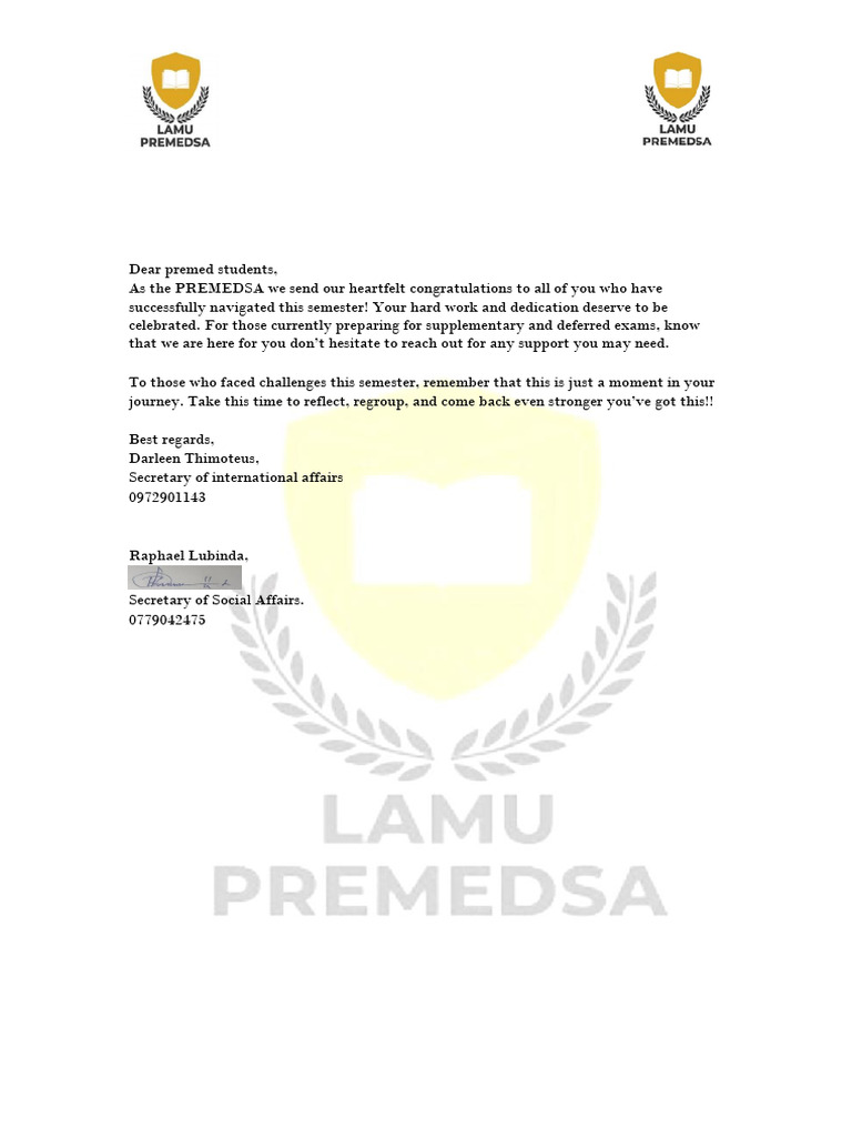 To All Predmed Students | PDF